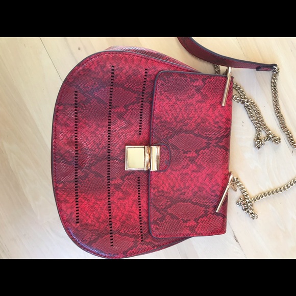 Bags | Vintage Callan Faux Snake Skin Red Purse | Poshmark